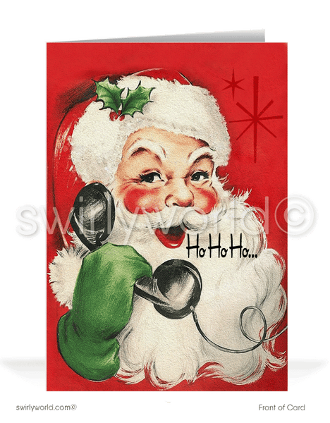 Vintage Holiday Cards Tagged "Vintage 1950s Santa Claus" - swirly-world ...