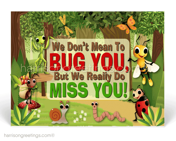 Miss You Postcards - swirly-world-design