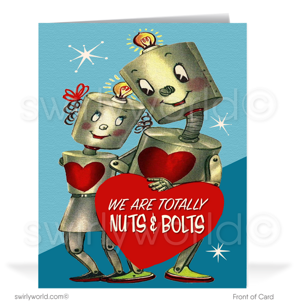 Cute Robot Valentines Day Cards