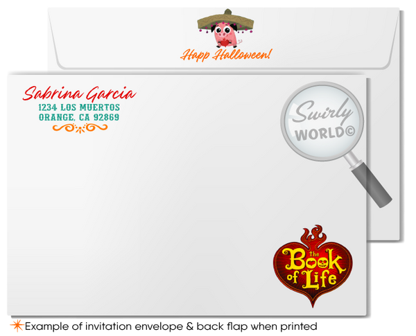 "Book of Life" Day of the Dead Halloween Birthday Invitation Set - Edi ...