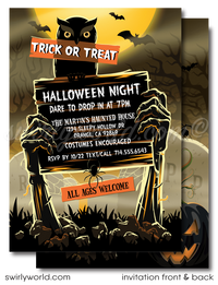 Zombie Walking Dead Graveyard Halloween Party Invitation - Customizabl ...