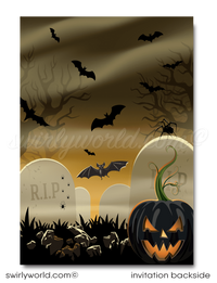 Zombie Walking Dead Graveyard Halloween Party Invitation - Customizabl ...