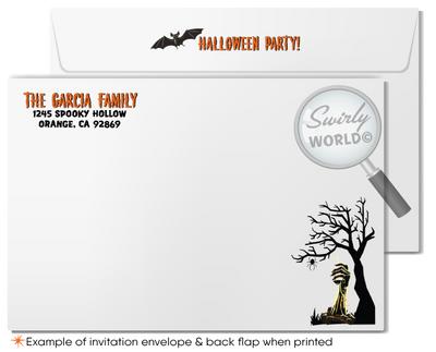 Zombie Walking Dead Graveyard Halloween Party Invitation - Customizabl ...