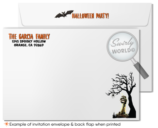 Zombie Walking Dead Graveyard Halloween Party Invitation - Customizabl ...