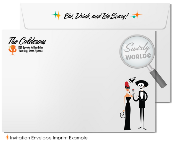 Retro-Shag Mid-Century Mod Halloween Party Invitation - Eichler MCM Mo ...