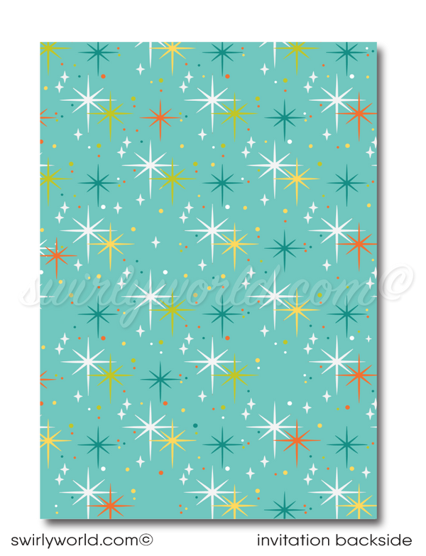 Atomic Retro Mid-Century Modern Cocktail Party Invitation Digital Down ...