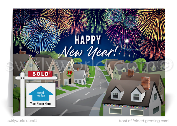 Digital Holiday Cards for Realtors® - swirly-world-design