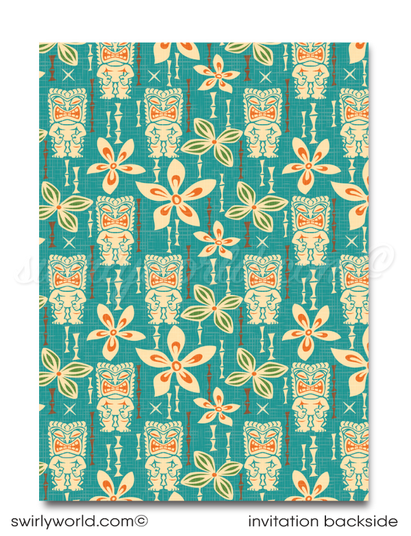 Retro Mid-Century Atomic Mod Hawaiian Surfer Tiki Luau Cocktail Party ...