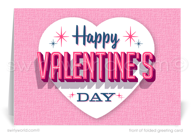 Mid-Century Modern Valentine's Day Cards - swirly-world-design
