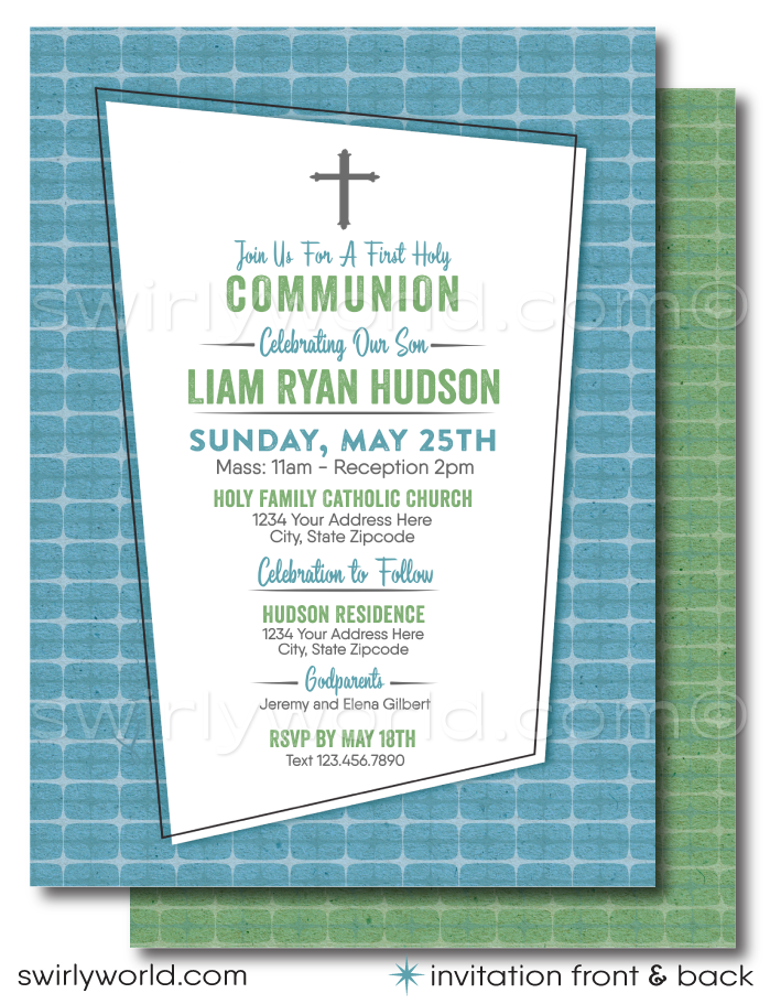 confirmation invitations boy