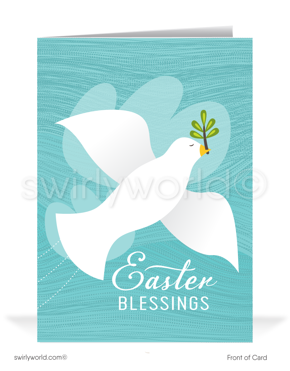 Christian Dove Religious Happy Springtime Vintage Style Easter Greetin ...