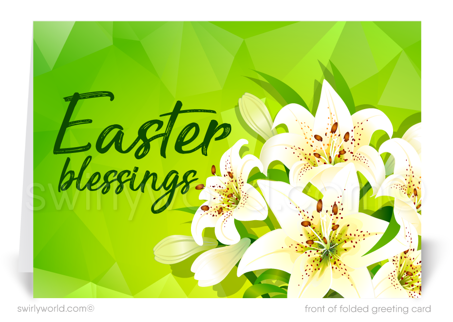 Easter Lilies Christian Happy Easter Welcome Springtime Theme Greeting Cards