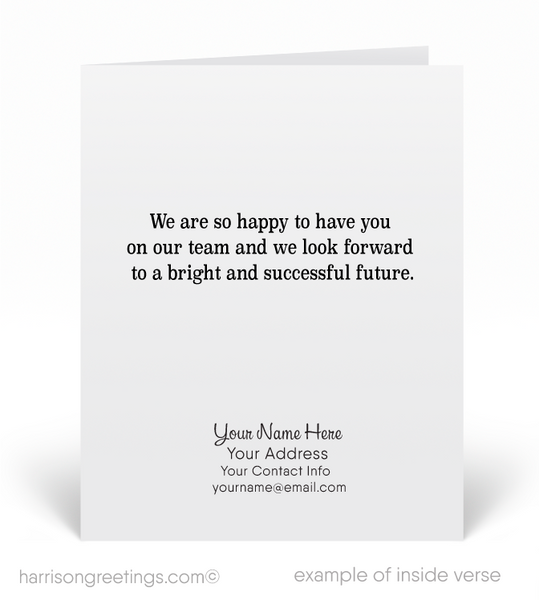 Welcome Aboard Cards for Employees - swirly-world-design