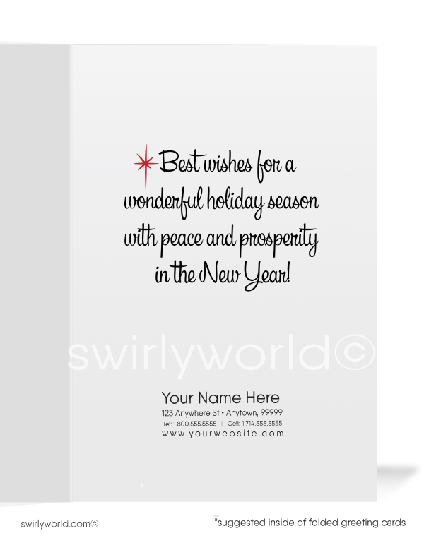 Vintage Retro 1950s Mid-Century Santa Claus and Reindeers "Merry ...