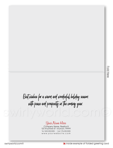Realtor Holiday Christmas Cards for Clients - swirly-world-design