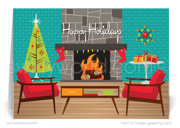 Retro Modern Holiday - swirly-world-design