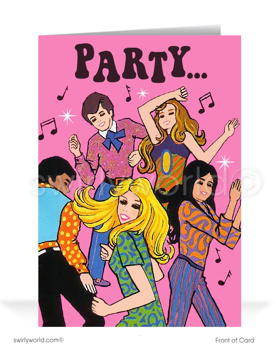 Groovy Birthday Cards To Print Groovy 1960's Retro Mod Happy Birthday