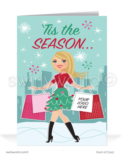 Merry Christmas Company Holiday Cards for Realtor Woman in Business ...