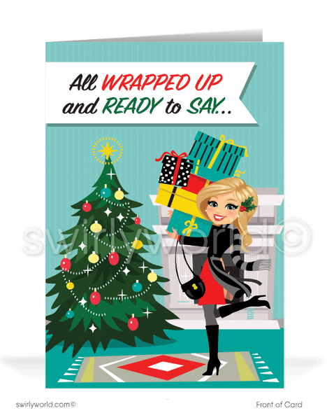 Cute Merry Christmas Holiday Greeting Cards for Realtor Women in Busin ...