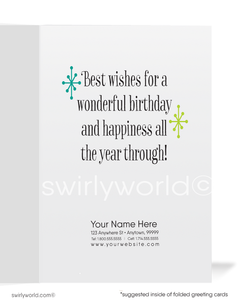 Wholesale Customer Business Happy Birthday Cards from Women - swirly ...