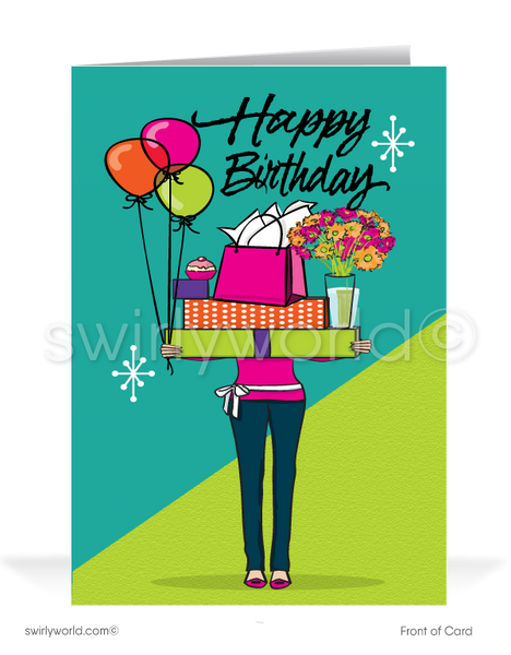 Wholesale Customer Business Happy Birthday Cards from Women - swirly ...