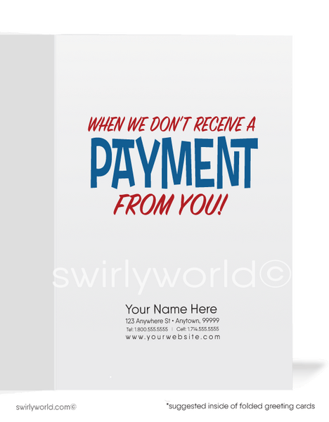 Funny Humorous Shipping Department Past-Due Bill Collection Cards ...