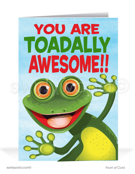 Funny Humorous Frog Toadally Awesome Congratulations Cartoon Cards ...