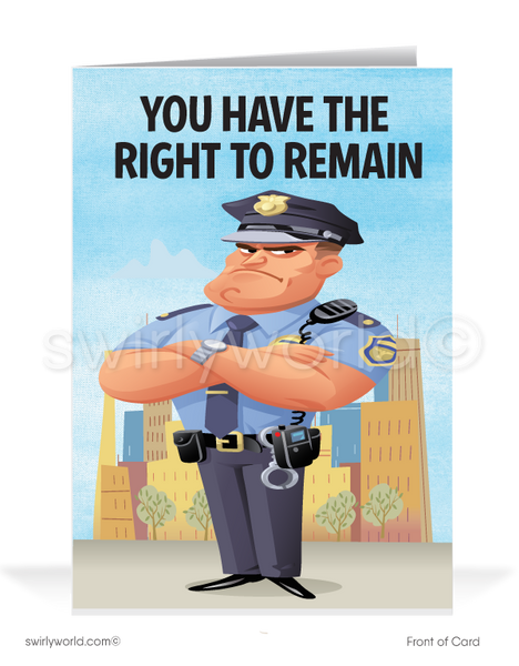 Humorous Thank You Cards Tagged "policeman puns" - swirly-world-design