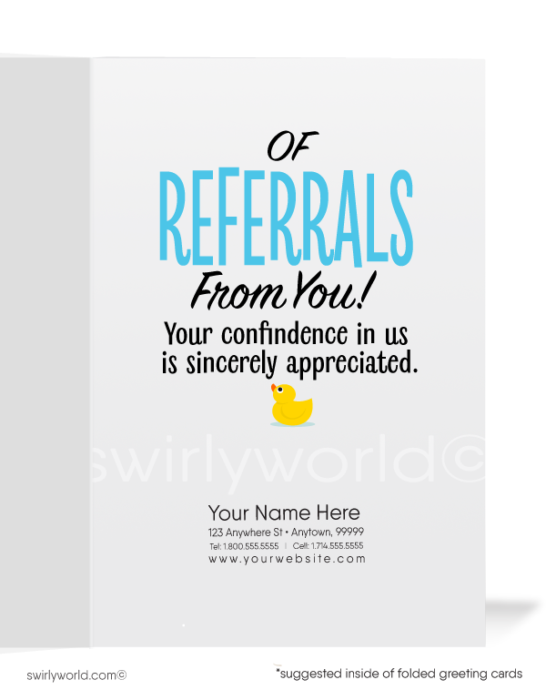 "A Shower of Referrals" Thank You Business Customer Greeting Cards ...