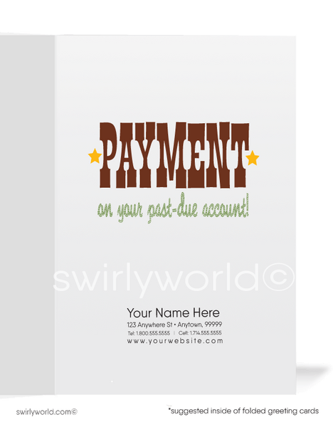 Cartoon Funny Cowboy "Ask for Payment on Past-Due Accounts" Bill Colle ...