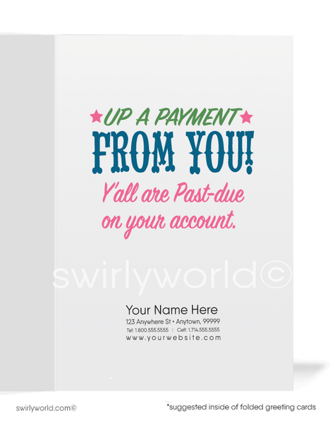 Cute Cowgirl Lasso Up A Payment From You Bill Collection Cartoon Greet ...