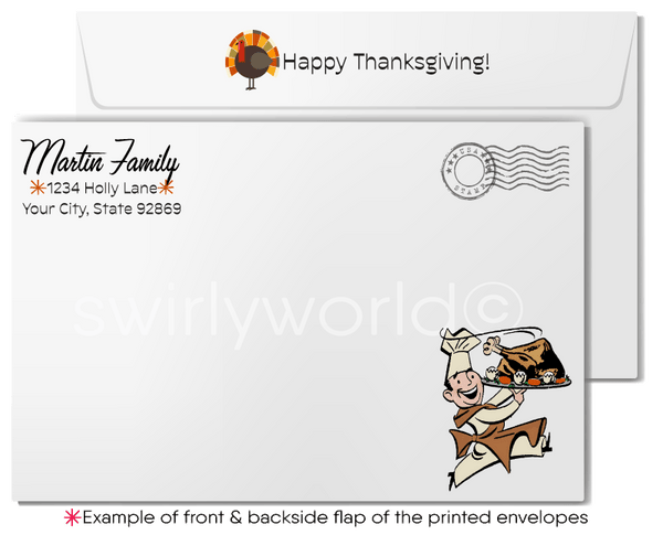 Vintage Pinup Mid-Century Thanksgiving Card with Retro Pilgrim Design ...