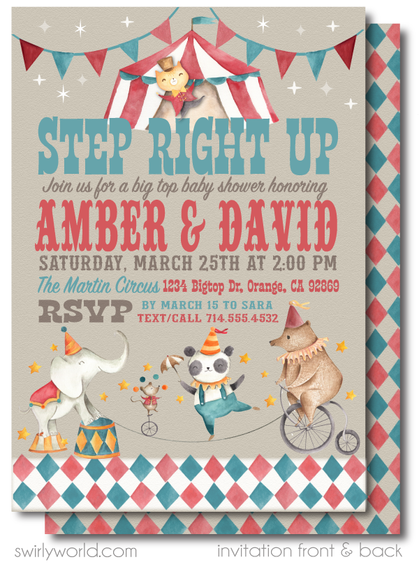 Circus Baby Shower Invitations