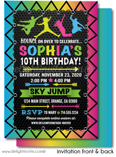 Digital Birthday Invites Tagged "sky zone party" - swirly-world-design