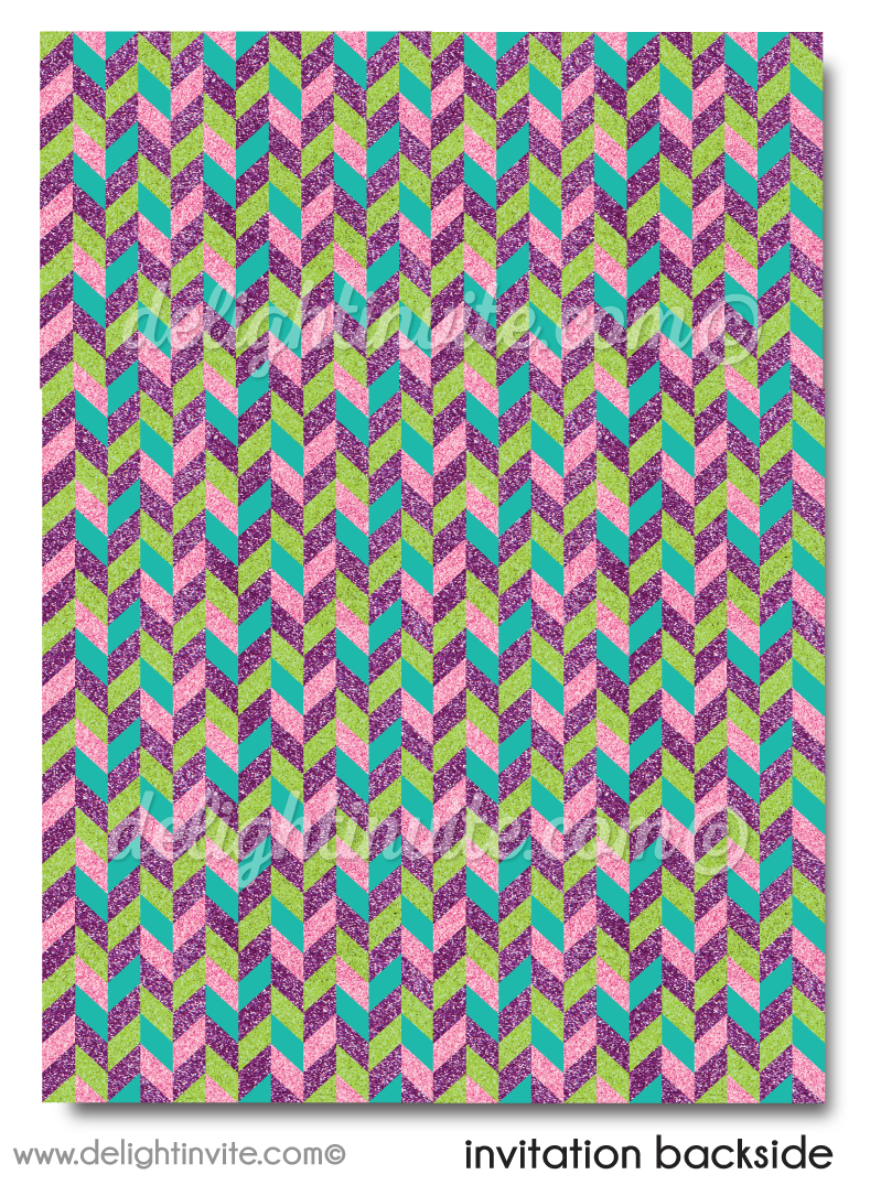 Rainbow Chevron Invitation