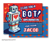 Retro Robot Valentines - Swirly World Designs Digital Cards - swirly ...
