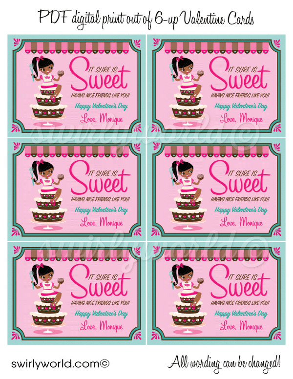 Pastry Chef Valentine Card - Swirly World Designs Digital Download ...