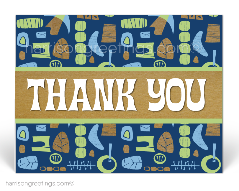 Retro Atomic Mid-Century Modern Tiki Postcard Design - swirly-world-design