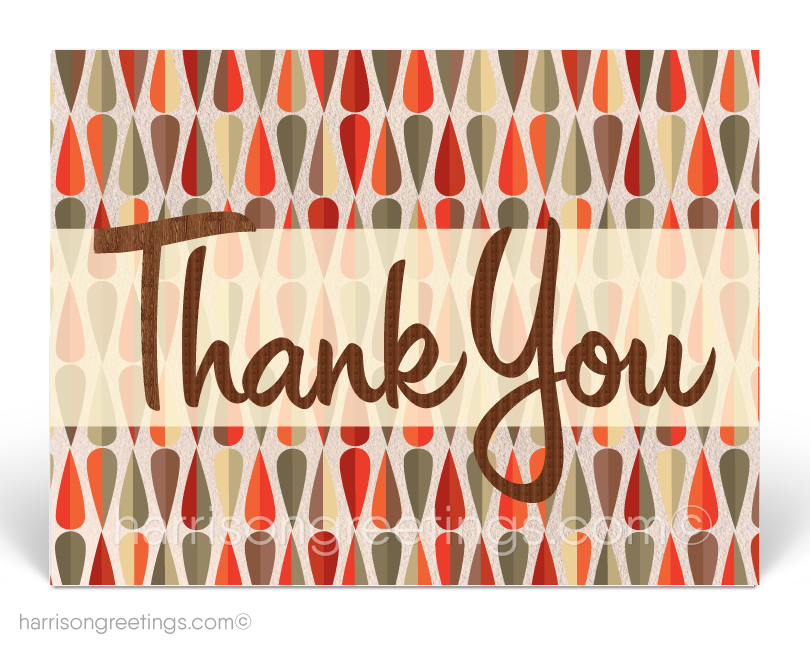 Retro Atomic Mid-Century Modern Thank You Postcards for Clients ...