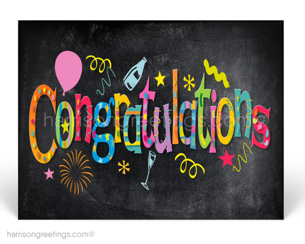 Congrats Postcards - swirly-world-design