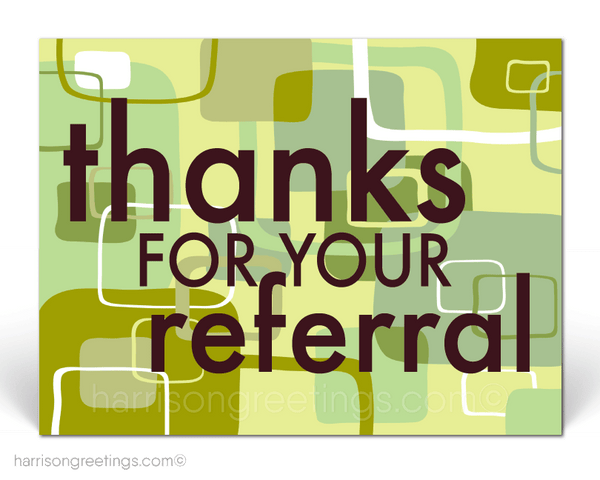 Thank You For Your Referrals Postcards for Business - swirly-world-design