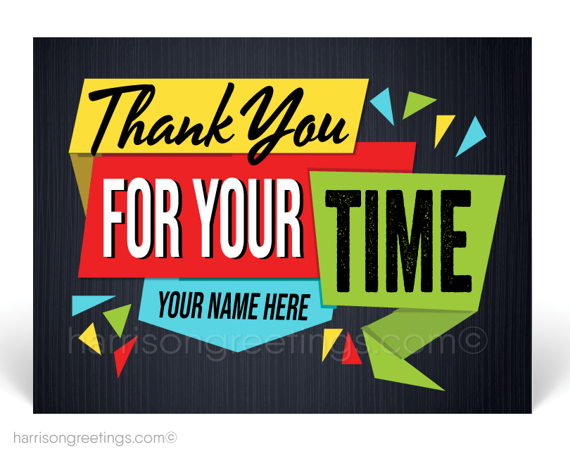 "Thank You For Your Time" Client Prospecting Postcards - swirly-world ...