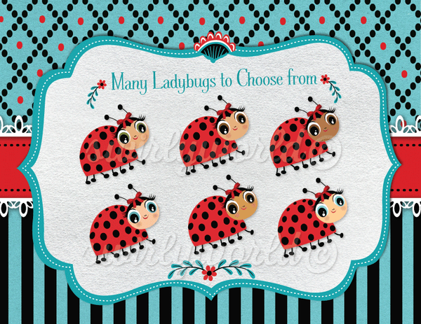 Retro Ladybug Valentine - Swirly World Designs Printable Cards - swirly ...