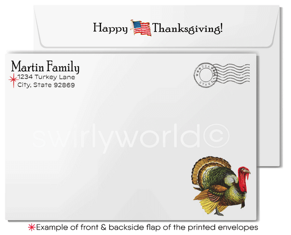 1920s-1930s Art Deco Vintage Victorian Happy Thanksgiving Greeting Car ...