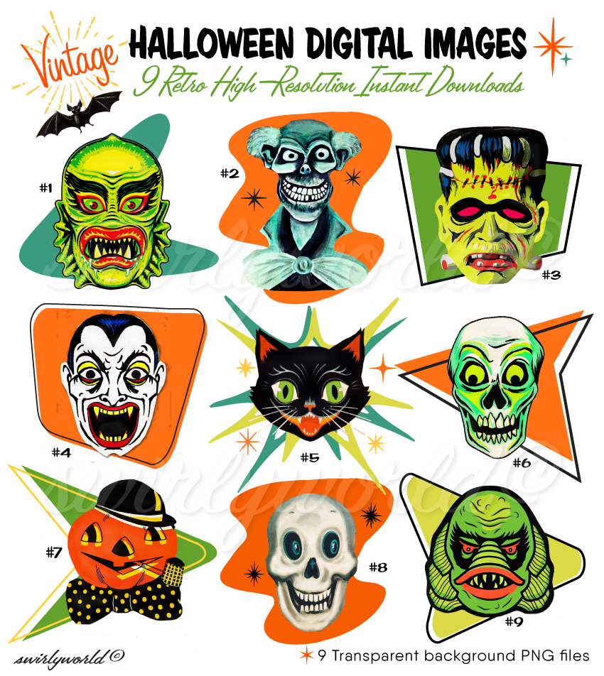 Vintage Halloween Spook Vintage Halloween Midnite Spook Show Poster"