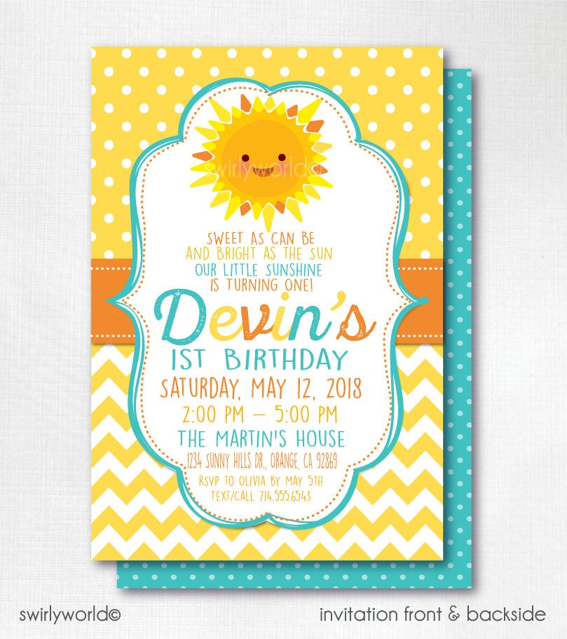 You Are My Sunshine Invitations