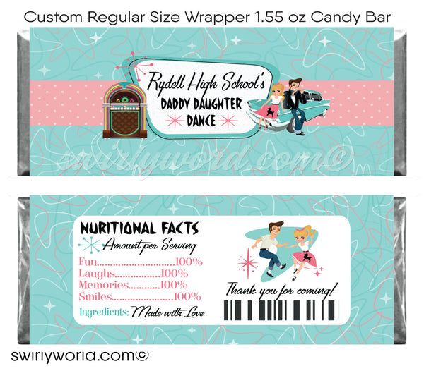 Digital 1950s Father Daughter Retro Pink Ladies Grease Sock Hop Candy ...