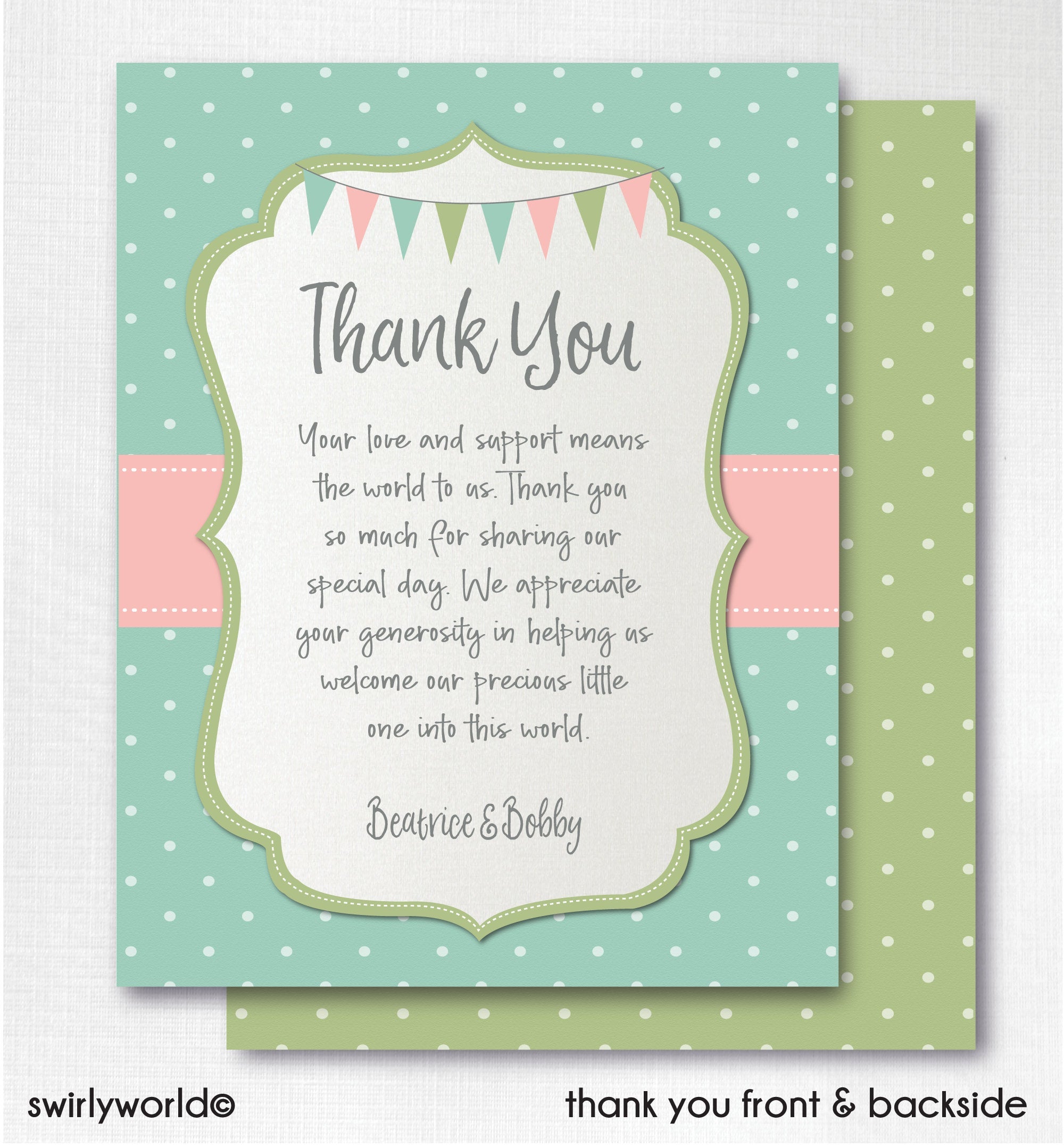 Girl Baby Shower Thank You Notes