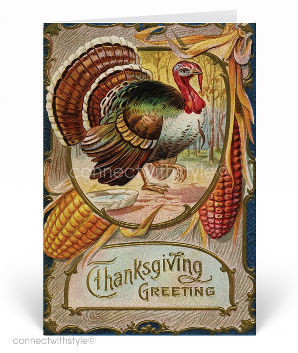 1920's Vintage Turkey Victorian Thanksgiving Greeting Cards - swirly ...